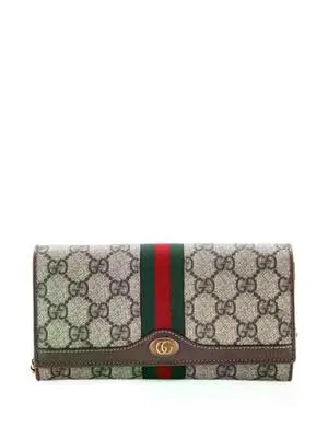 Gucci Ophidia Chain Wallet Gg Coated Canvas Crossbody Bag