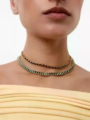 LADY D WORLD Emerald-cut Crystal Tennis Necklace In -tone