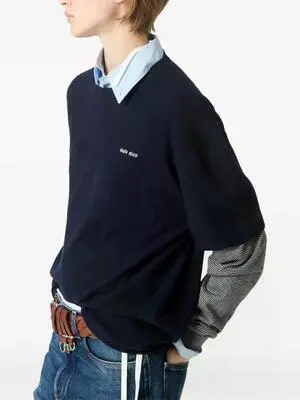 Miu Miu Wool And Cashmere Sweater With Layered Stripe Effect