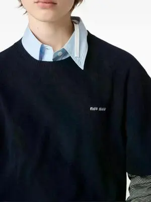 Miu Miu Wool And Cashmere Sweater With Layered Stripe Effect