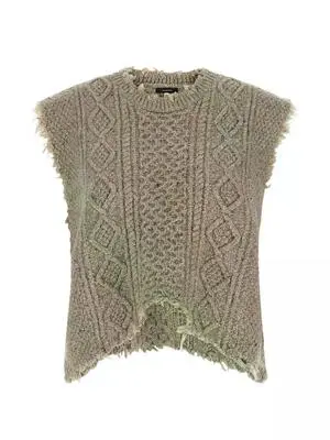 R13 Cable-knit Frayed Vest