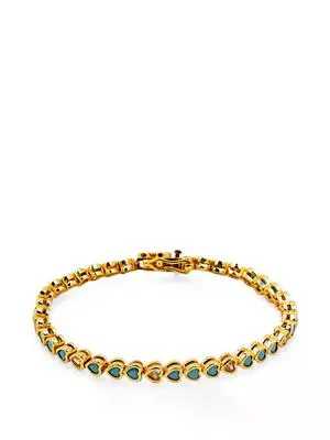LADY D WORLD Aqua Heart Motif Stacking Bracelet - Gold