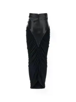 Andamane Ruched Midi Skirt - Black