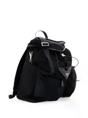 Prada Triangle Convertible Re-nylon With Leather Backpack