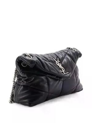 Saint Laurent Loulou Puffer Shoulder Bag Quilted Leather Small Crossbody Bag - Black