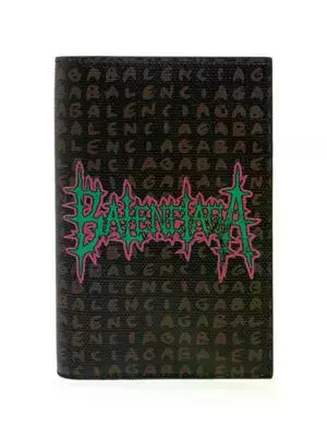 Balenciaga Logo-print Passport Case - Black