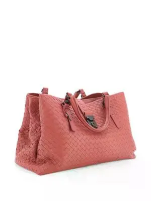 Bottega Veneta Roma Intrecciato Nappa Medium Tote Bag - Pink