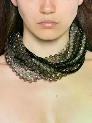 Emporio Armani Multi-strand Beaded Necklace - Black