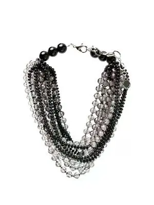 Emporio Armani Multi-strand Beaded Necklace - Black