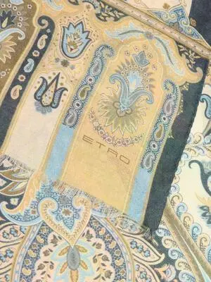 Etro Modal And Cashmere Scarf With Paisley Motif - Neutrals