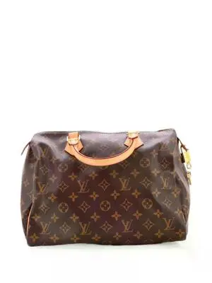 LOUIS VUITTON Speedy Handbag Monogram Canvas 30 Satchel - Brown
