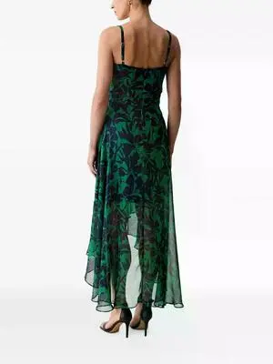 MORGAN Floral Print Asymmetrical Ruffled Dress