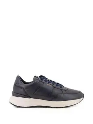 BOSS Logo-engraved Leather Sneakers - Blue