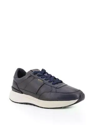 BOSS Logo-engraved Leather Sneakers
