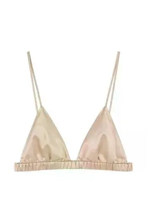 THE FRANKIE SHOP Nina Satin-finish Triangle Bralette - Neutrals