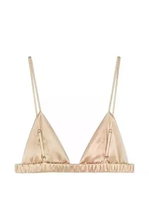 THE FRANKIE SHOP Nina Satin-finish Triangle Bralette - Neutrals
