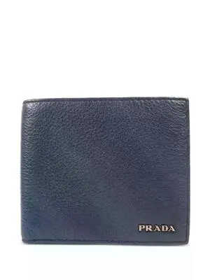 Prada Fold Leather Wallet - Blue
