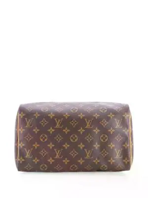 LOUIS VUITTON Speedy Handbag Monogram Canvas Satchel - Brown
