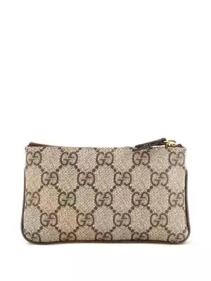 Gucci Ophidia Gg Coated Canvas Pouch - Brown