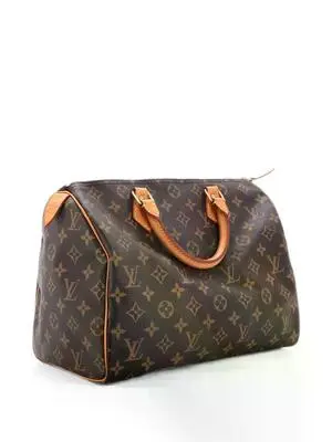 LOUIS VUITTON Monogram Canvas Speedy 30 Satchel - Brown