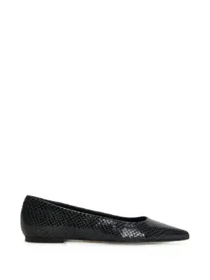 AeydĒ Cassy Mini Snakeskin-effect Ballet Flats