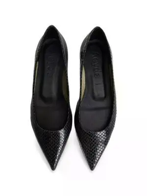 AeydĒ Cassy Mini Snakeskin-effect Ballet Flats