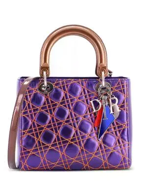 Dior Lady Leather Satchel - Purple