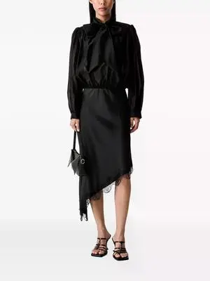 VICOLO Sheer Pussy-bow Blouse