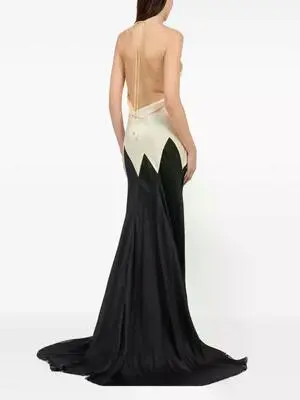 Roberto Cavalli Two-tone Slip Maxi Dress