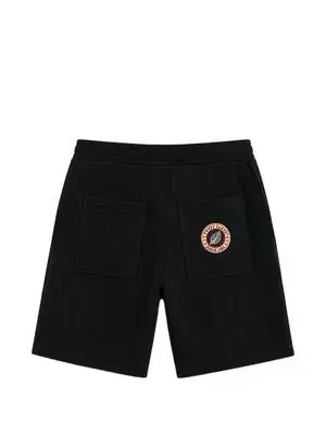SWEET PANTS Waffle-knit Logo-patch Shorts - Black