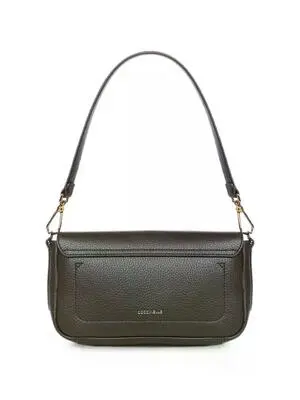 COCCINELLE Grainy Leather Shoulder Bag With Twist-lock Fastening - Brown