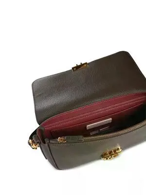 COCCINELLE Grainy Leather Shoulder Bag With Twist-lock Fastening - Brown