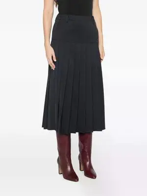 N°21 Pleated Button-detail Midi Skirt