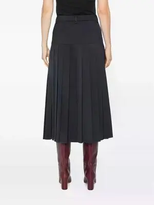 N°21 Pleated Button-detail Midi Skirt
