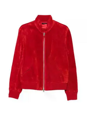 TOM FORD Suede Bomber Jacket - Red