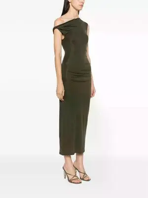 Patrizia Pepe Asymmetrical Draped Midi Dress
