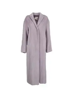 ALBERTO ZAMBELLI Notched-lapels Textured Coat - Purple