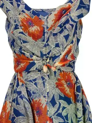 Vintage Floral-print Midi Dress