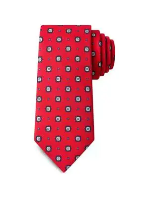 BONA FURTUNA Geometric-print Tie - Red