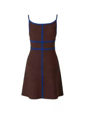 Staud Contrast Trim Sleeveless Mini Dress