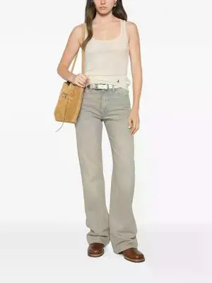 Patrizia Pepe Ribbed Logo-embroidered Tank Top - Neutrals