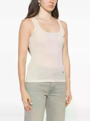 Patrizia Pepe Ribbed Logo-embroidered Tank Top