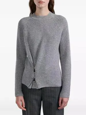 Barbara Bui Asymmetric-zip Sweater - Grey