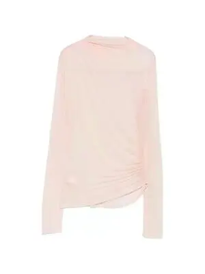 Patrizia Pepe Sheer Draped Top - Pink
