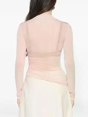 Patrizia Pepe Sheer Draped Top - Pink