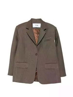 ELEH Single-breasted Blazer With Notched Lapels - Brown