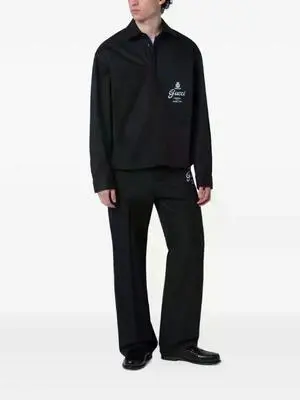 Gucci Logo-print Chest-pocket Shirt - Black