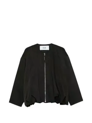 ELEH Collarless Zip-up Jacket - Black