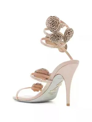 Rene Caovilla Rosalia Floral Applique Sandals