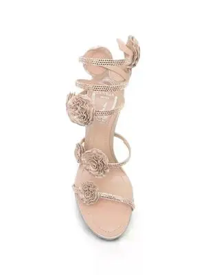 Rene Caovilla Rosalia Floral Applique Sandals